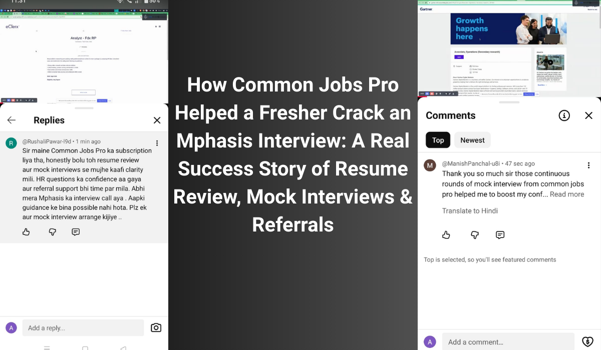 How Common Jobs Pro Helped a Fresher Crack an Mphasis Interview: A Real ...